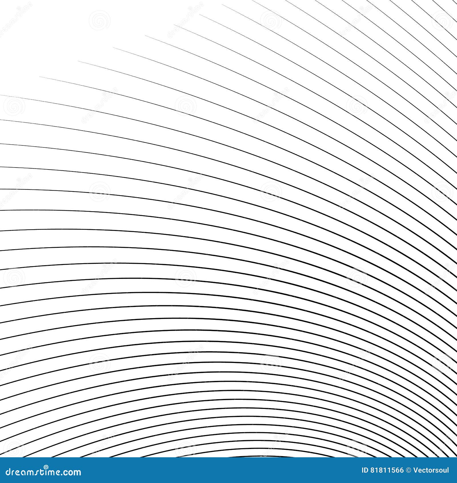 Thin Dynamic Curved Lines Monochrome Geometric Pattern Stock Vector ...