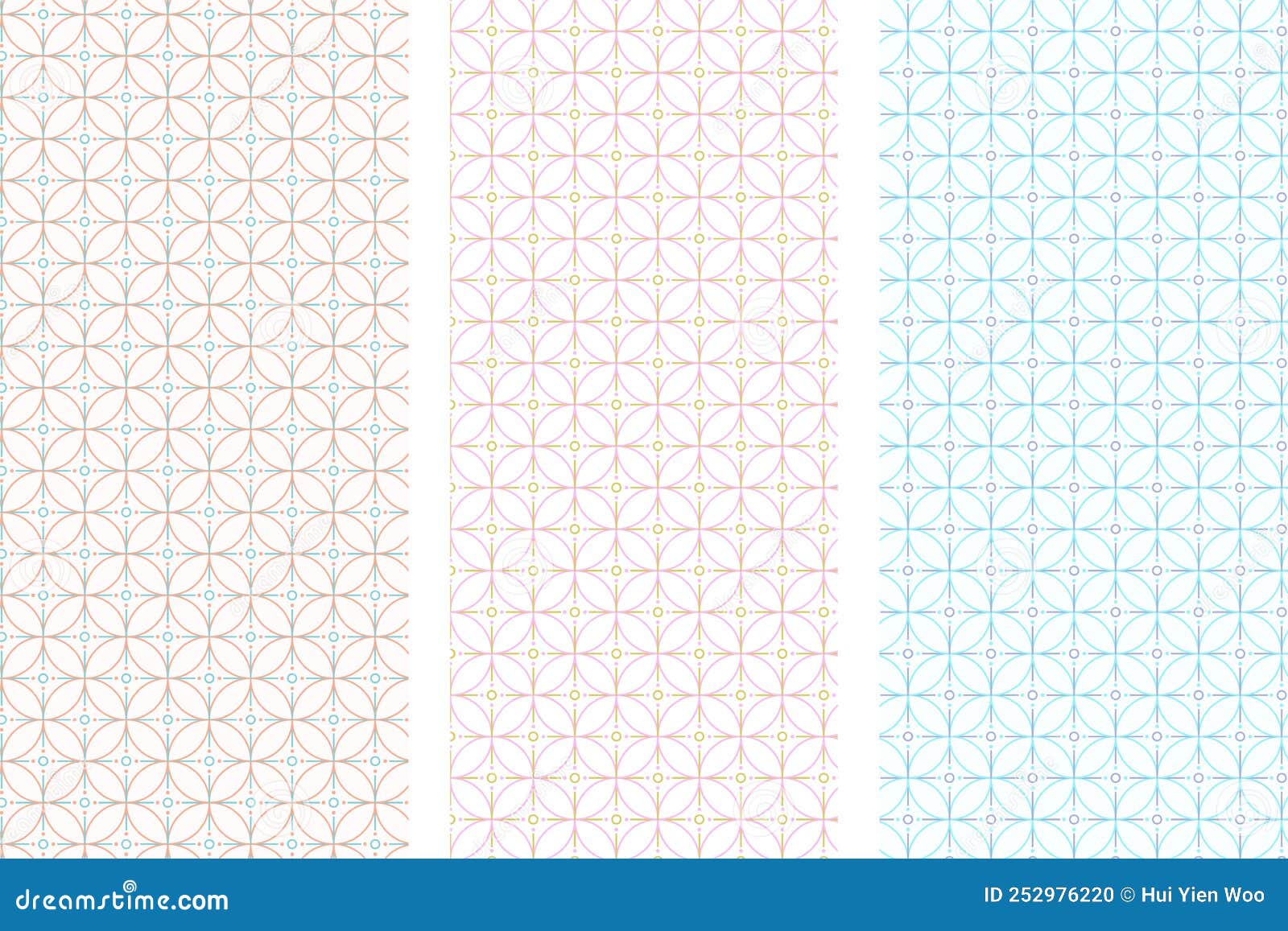 Thin Elegant Abstract Pattern Form by Round and Line with 3 Different ...
