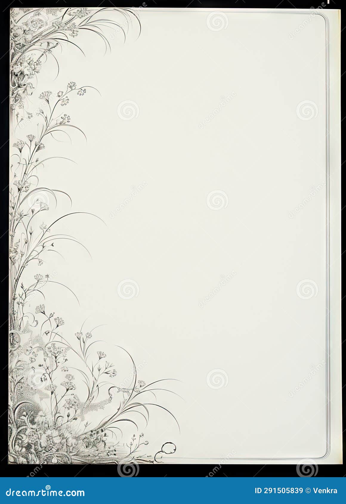 Thin Empty Page Border for Greeting Cards or Invitations Stock ...