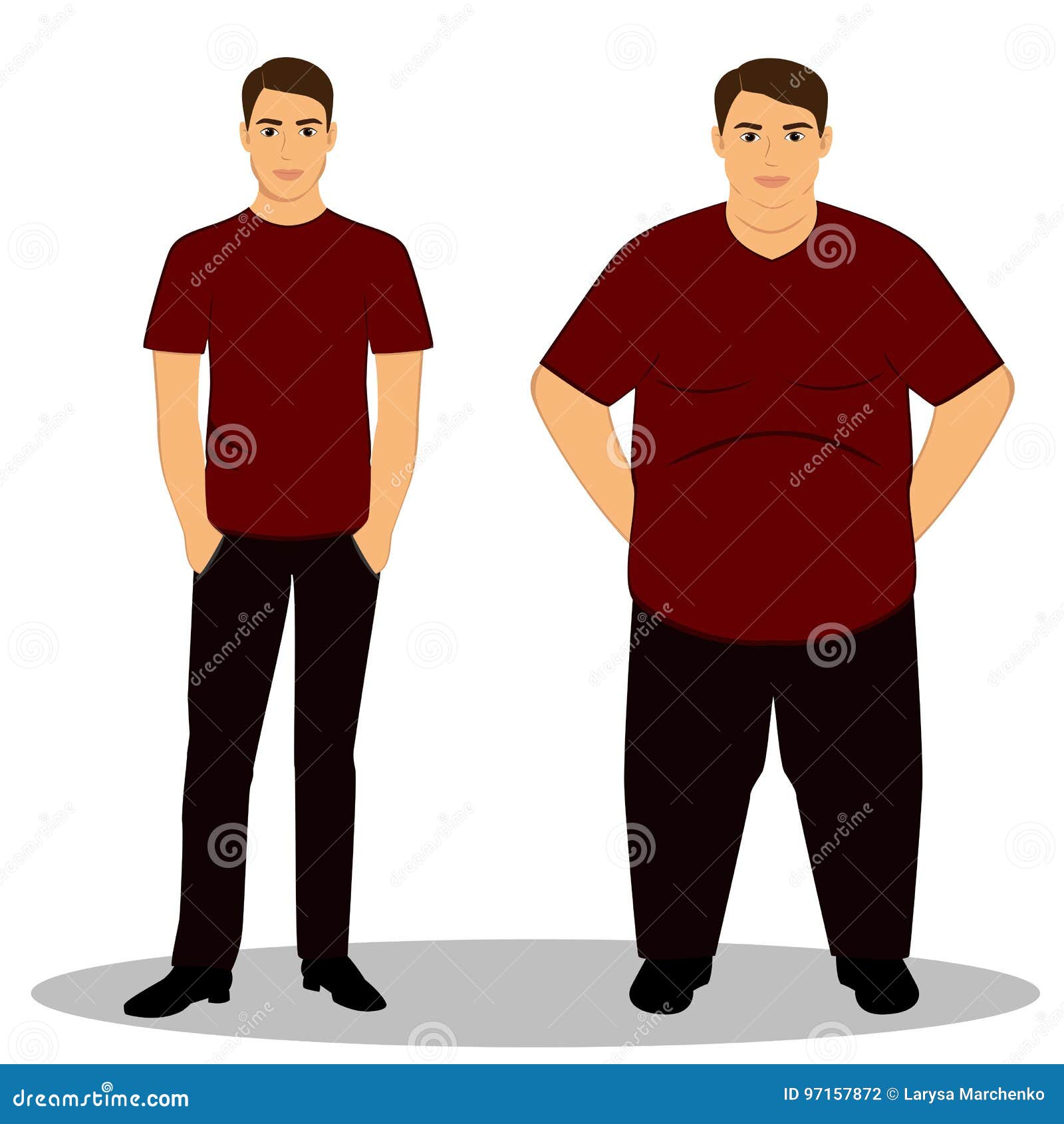 Thin and Fat. Isolated Objects. Stock Vector - Illustration of clothes ...