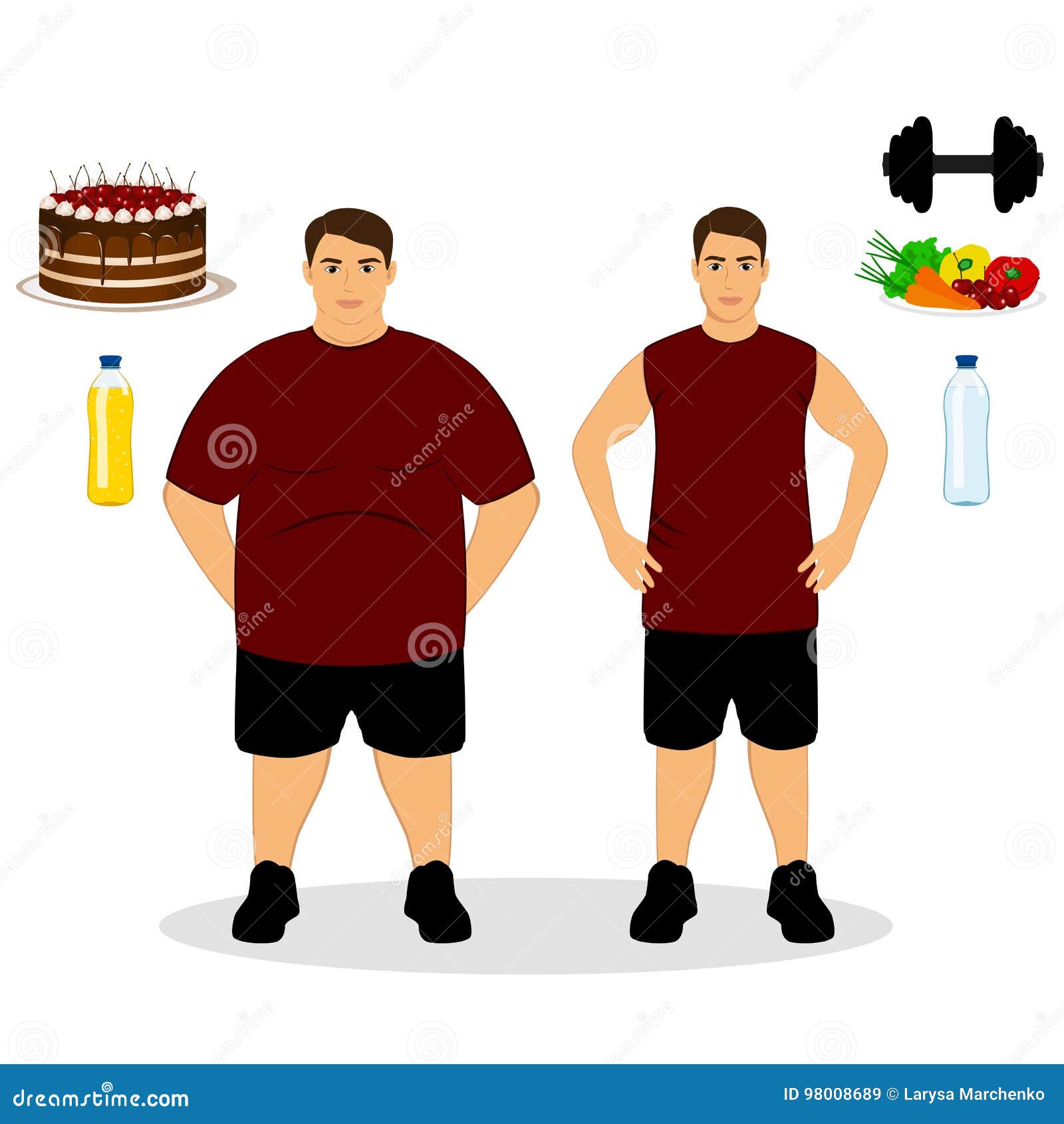 Thin and fat. stock vector. Illustration of nutrition - 98008689 Thin and fat. stock vector. Illustration of nutrition - 98008689