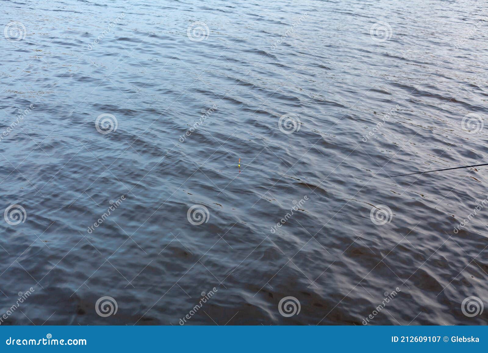 Thin Float Stands in Middle of Water Surface Stock Image - Image of ...