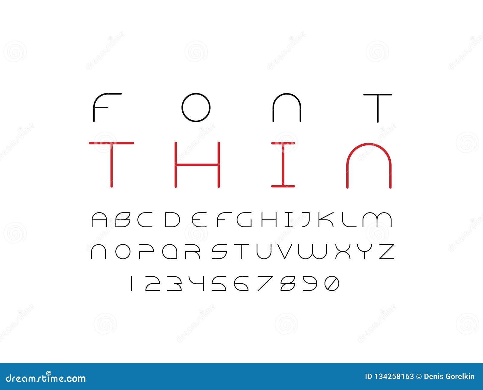 Thin font. Vector alphabet stock vector. Illustration of font - 134258163