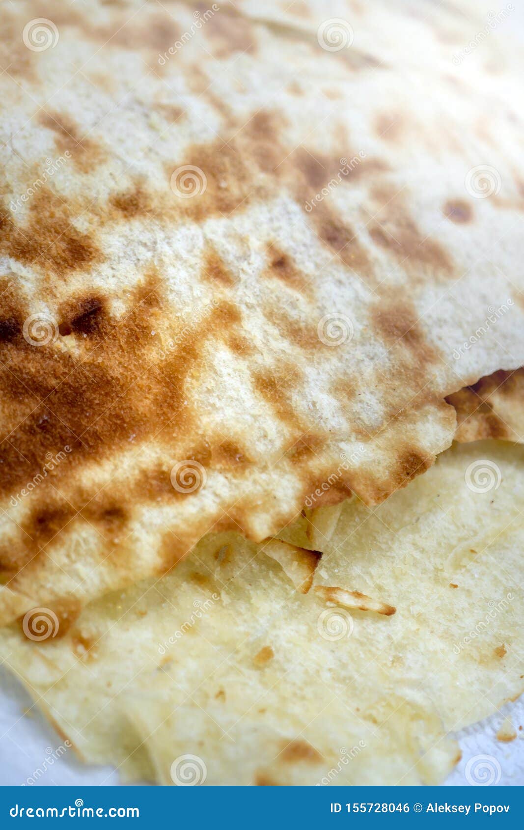 Thin, fried lavash stock photo. Image of breakfast, meal - 155728046