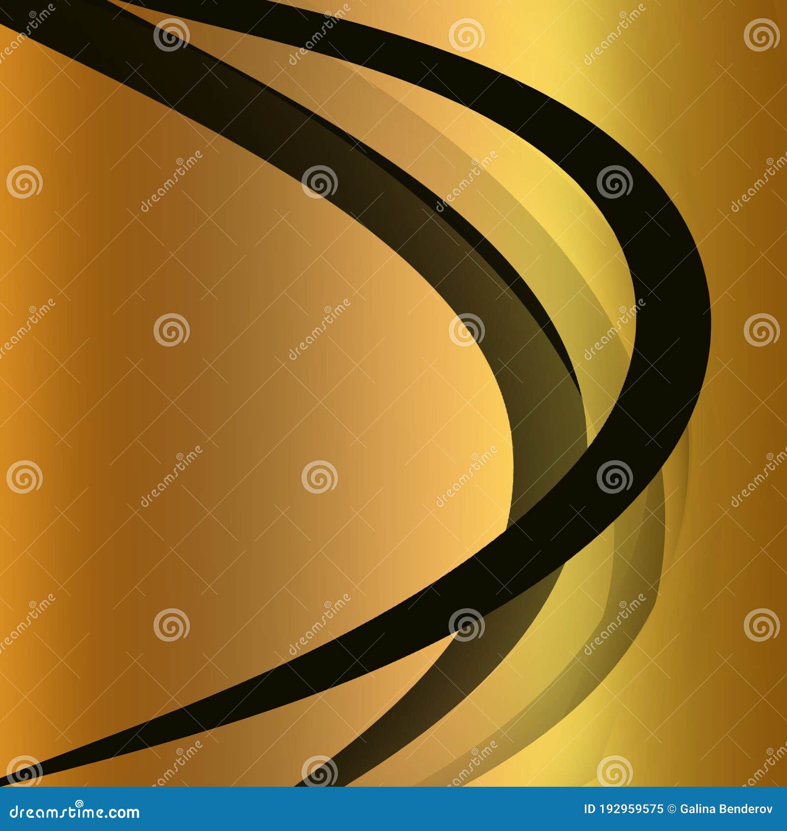 Golden Background. Wavy Thin Elegant Stripes. Stock Illustration ...