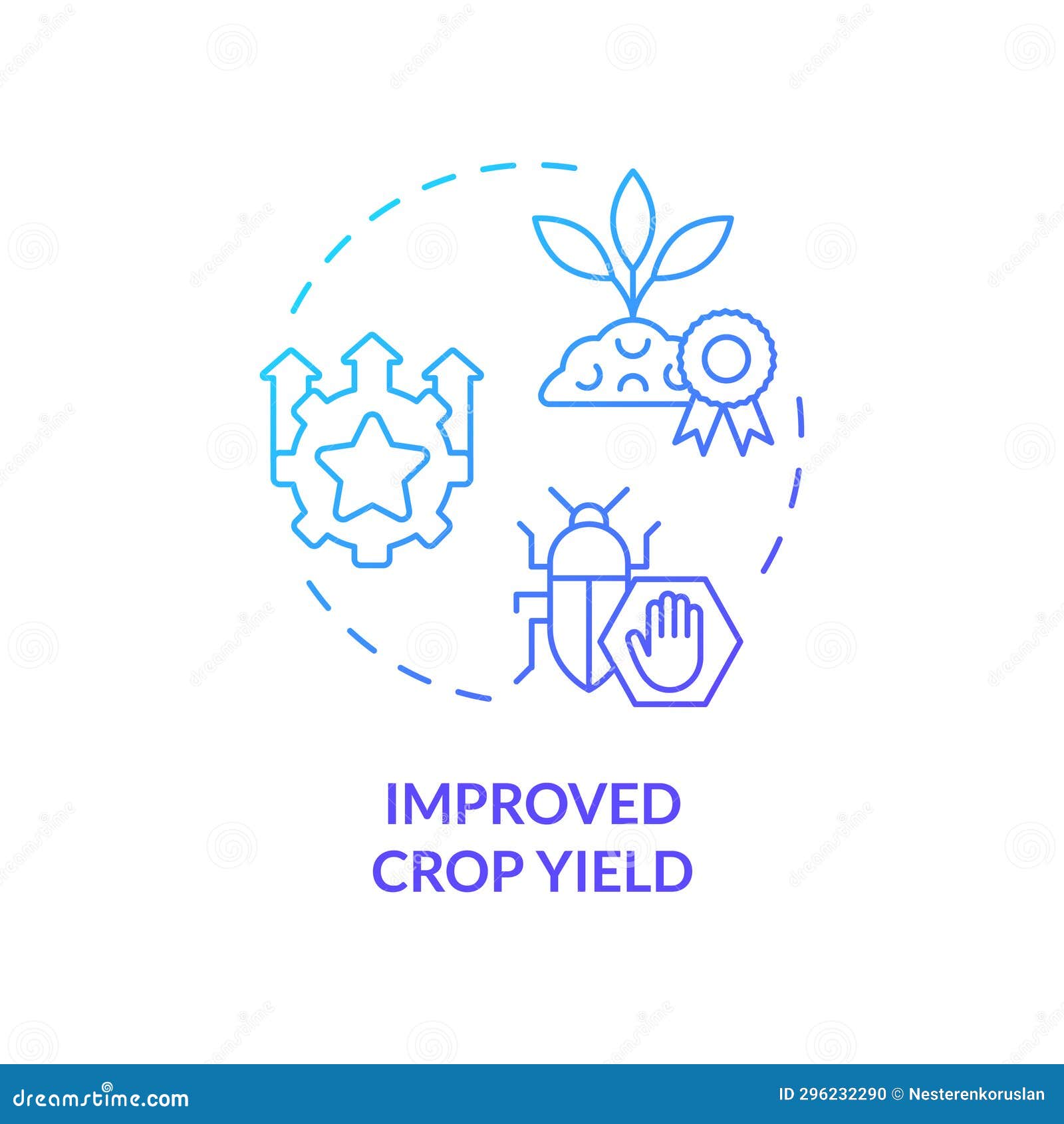 Thin Gradient Icon Improved Crop Yield Concept Stock Illustration ...