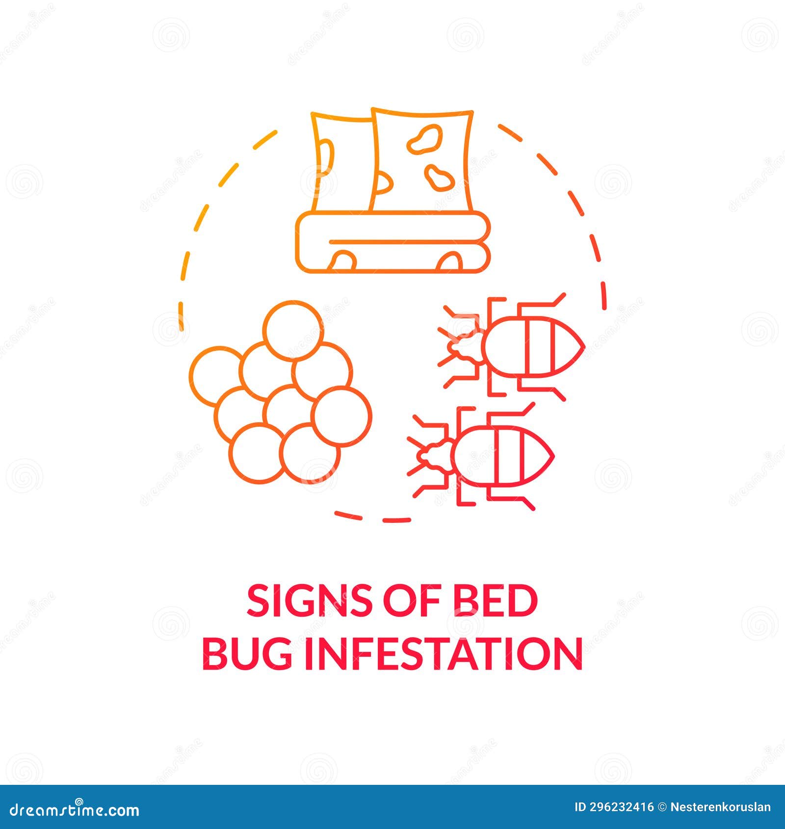 Thin Gradient Icon Signs of Bed Bug Infestation Concept Stock Vector ...
