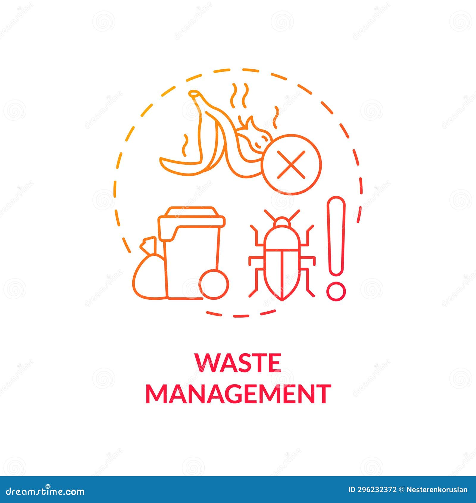 Thin Gradient Waste Management Icon Concept Stock Illustration ...