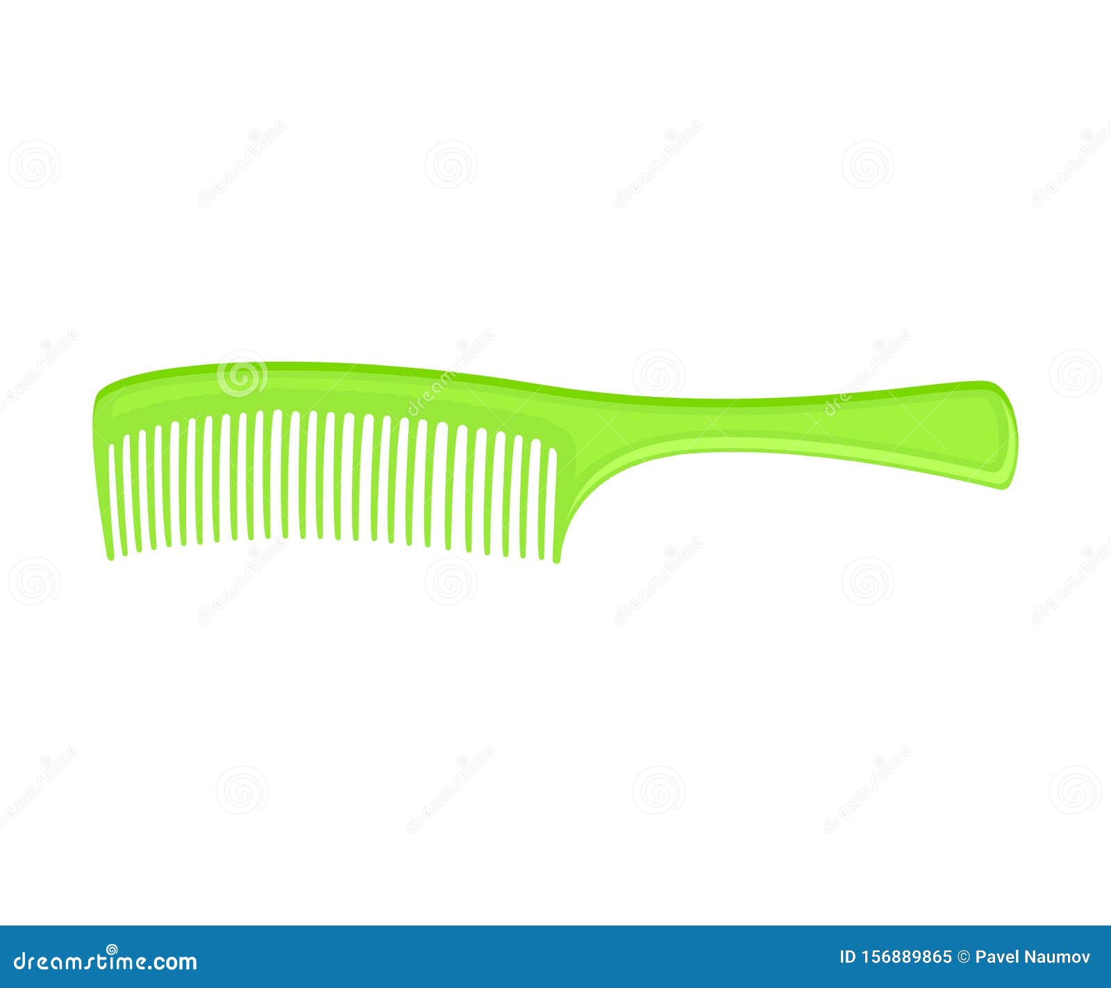 Thin Green Comb. Vector Illustration on a White Background. Stock ...