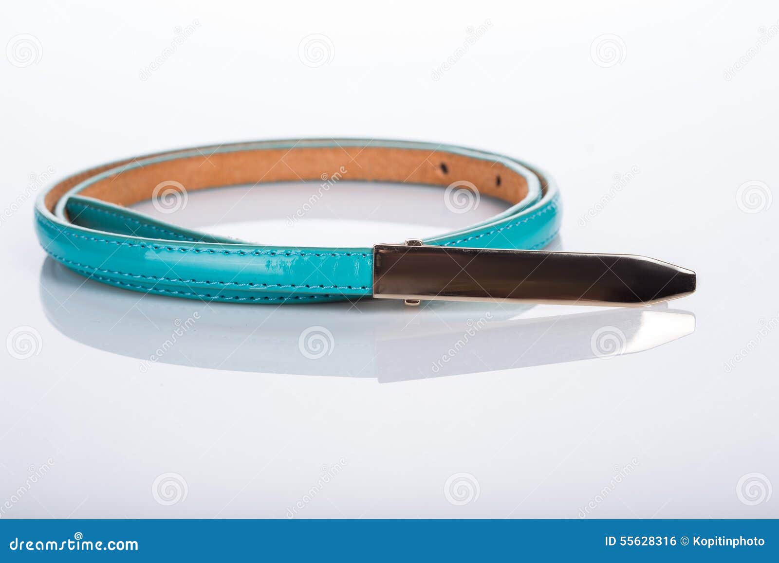 Thin Green Female Belt Buckle with Fine Stock Photo - Image of luxury ...