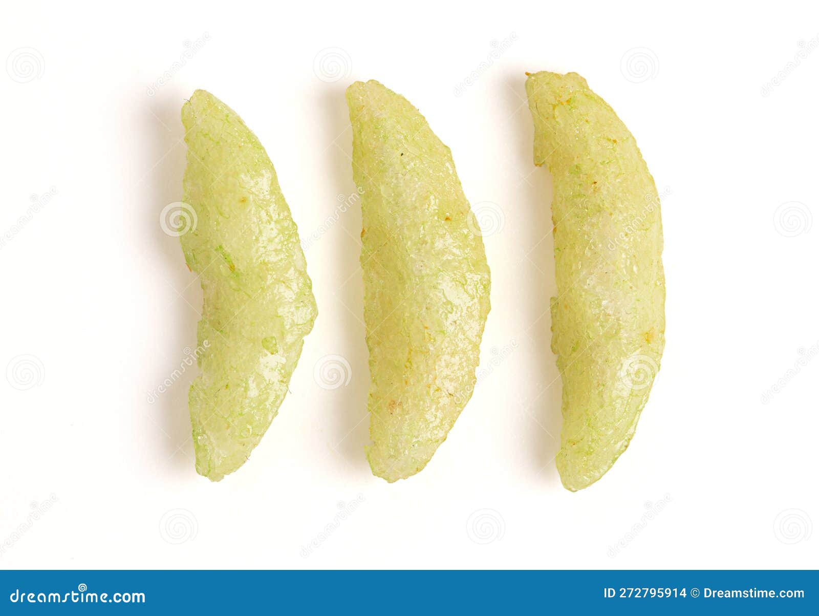 Thin Green Wasabi Rice Crackers on a White Background Stock Photo ...