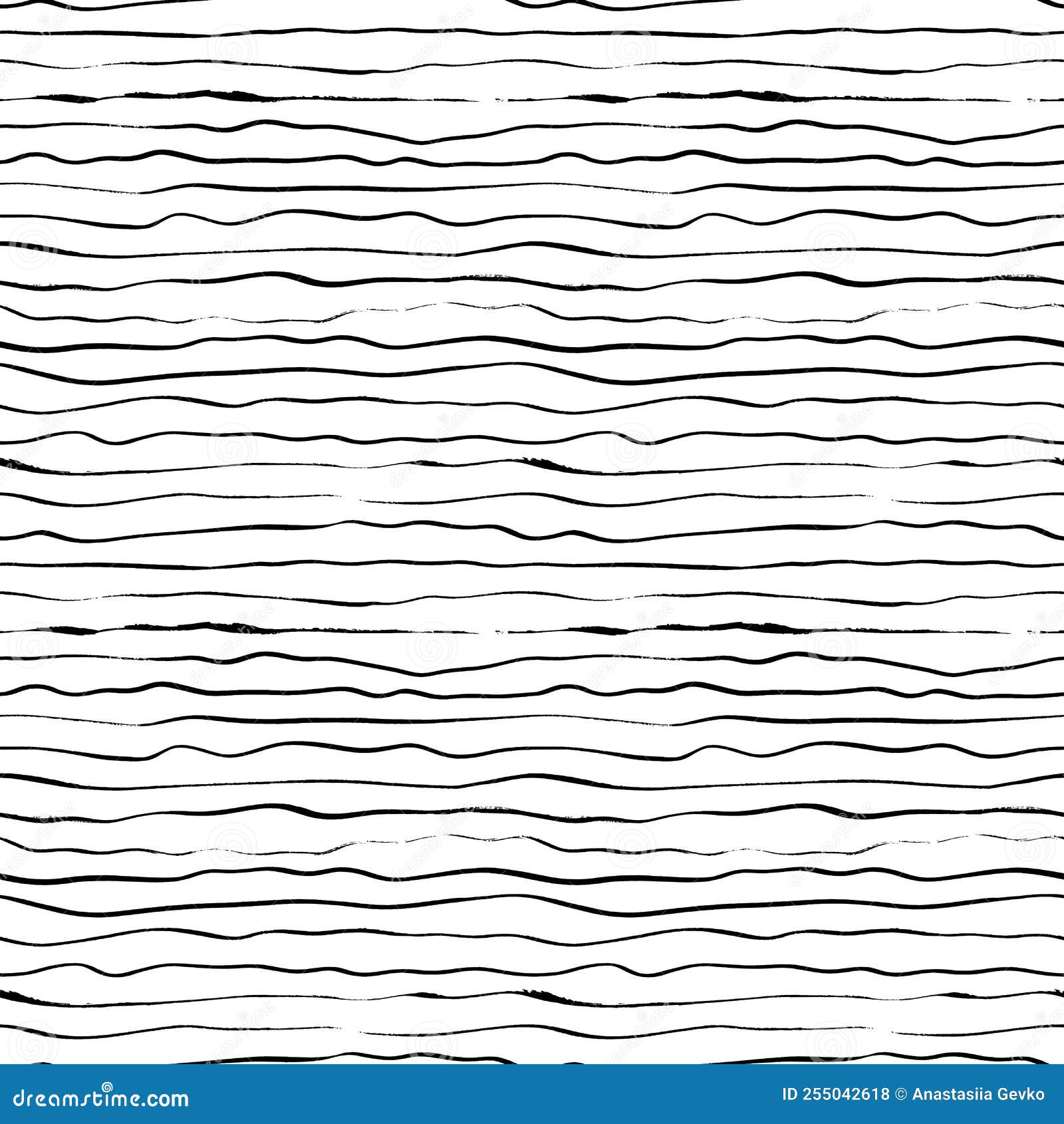 Thin Horizontal Lines Hand Drawn Seamless Pattern. Stock Vector ...