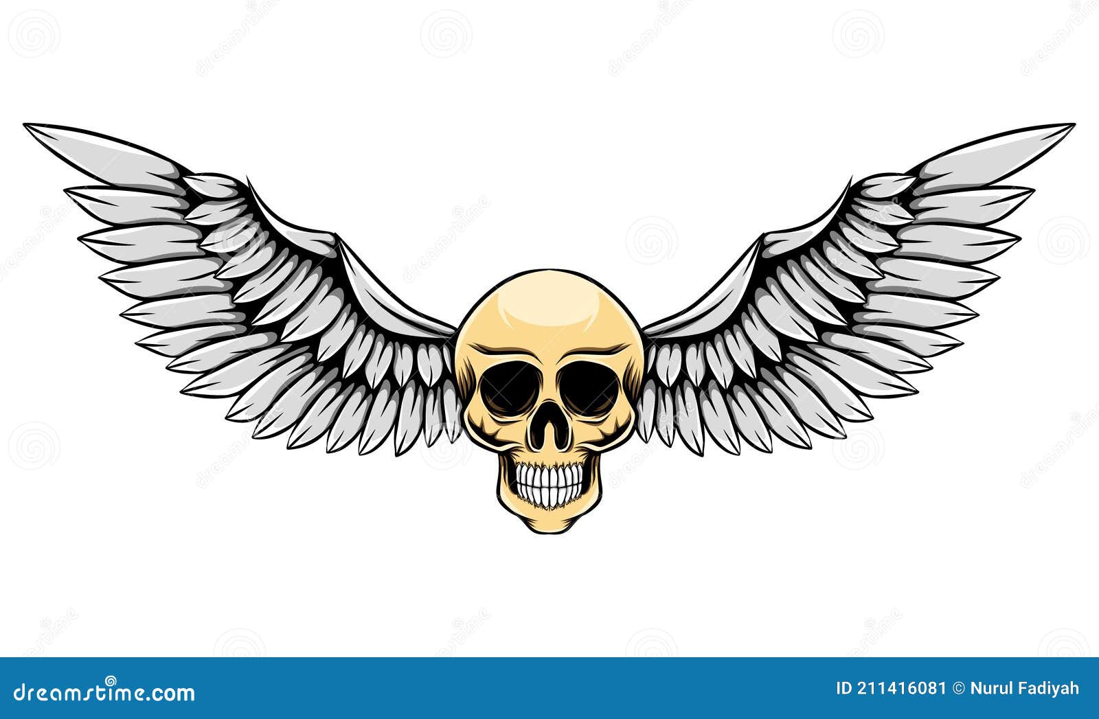 The Thin Human Skull with the Silver Wing for the Logo Inspiration ...