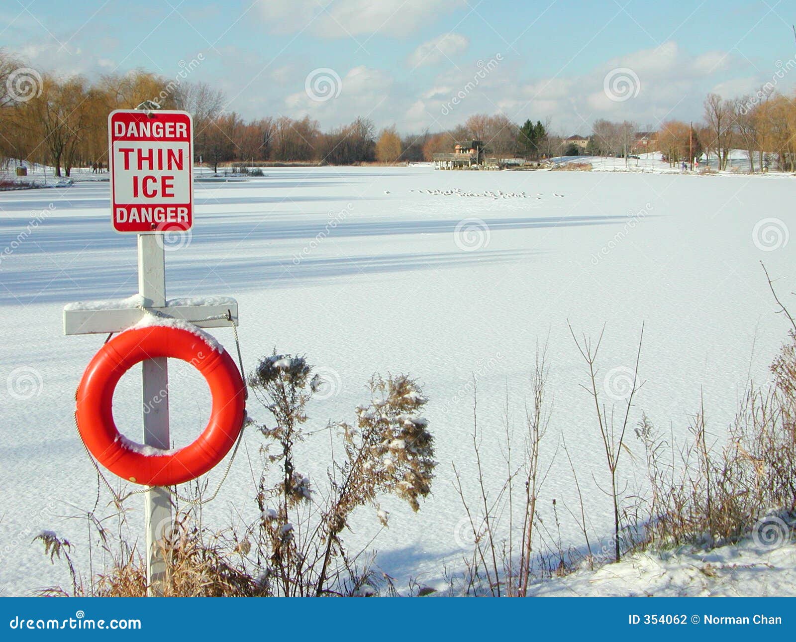 Thin ice sign stock photo. Image of white, caution, danger - 354062