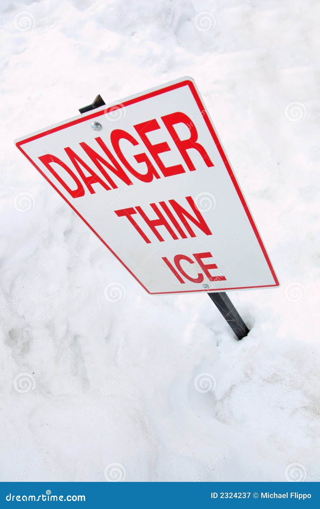 Thin Ice warning sign stock image. Image of warn, caution - 2324237