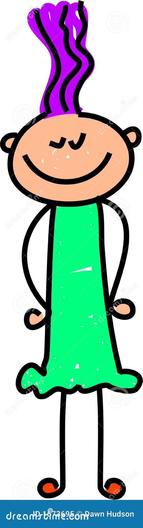 Thin kid stock vector. Illustration of girl, slim, drawing - 1673695