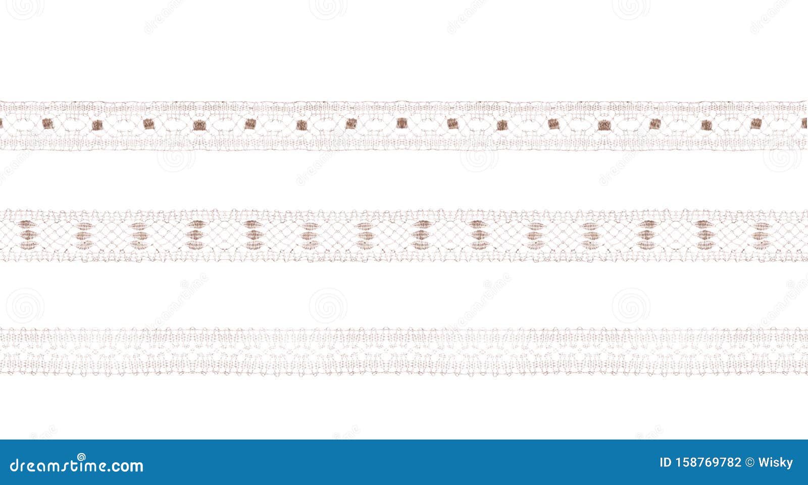 Thin Lace Ribbons Isolated View Stock Photo - Image of titled, artistic ...