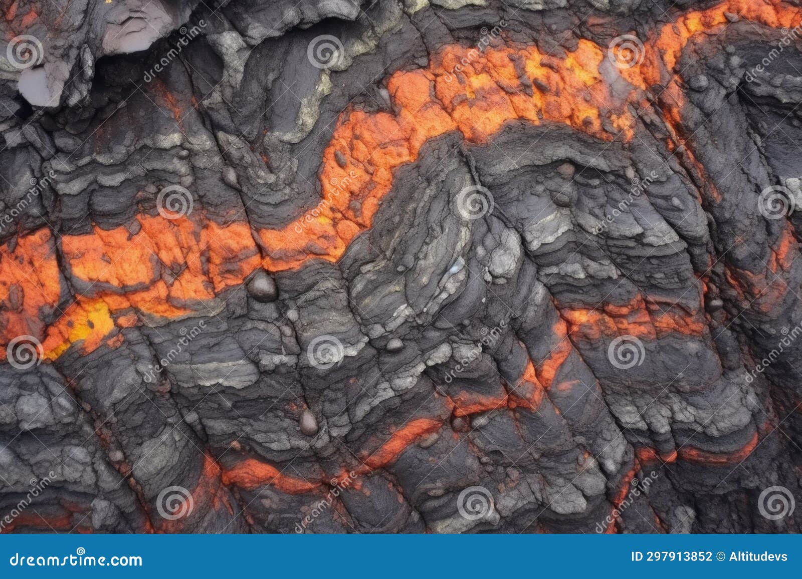Thin Lava Crust Peeling from Cooled Lava Flow Stock Photo - Image of ...