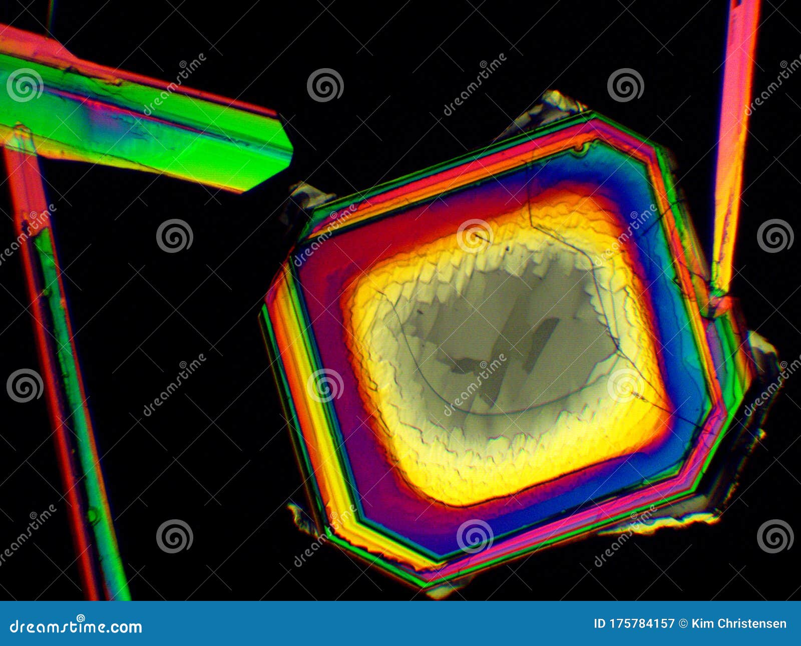 Thin Layer of Crystals of Different Chemicals Seen in a Microscope with ...