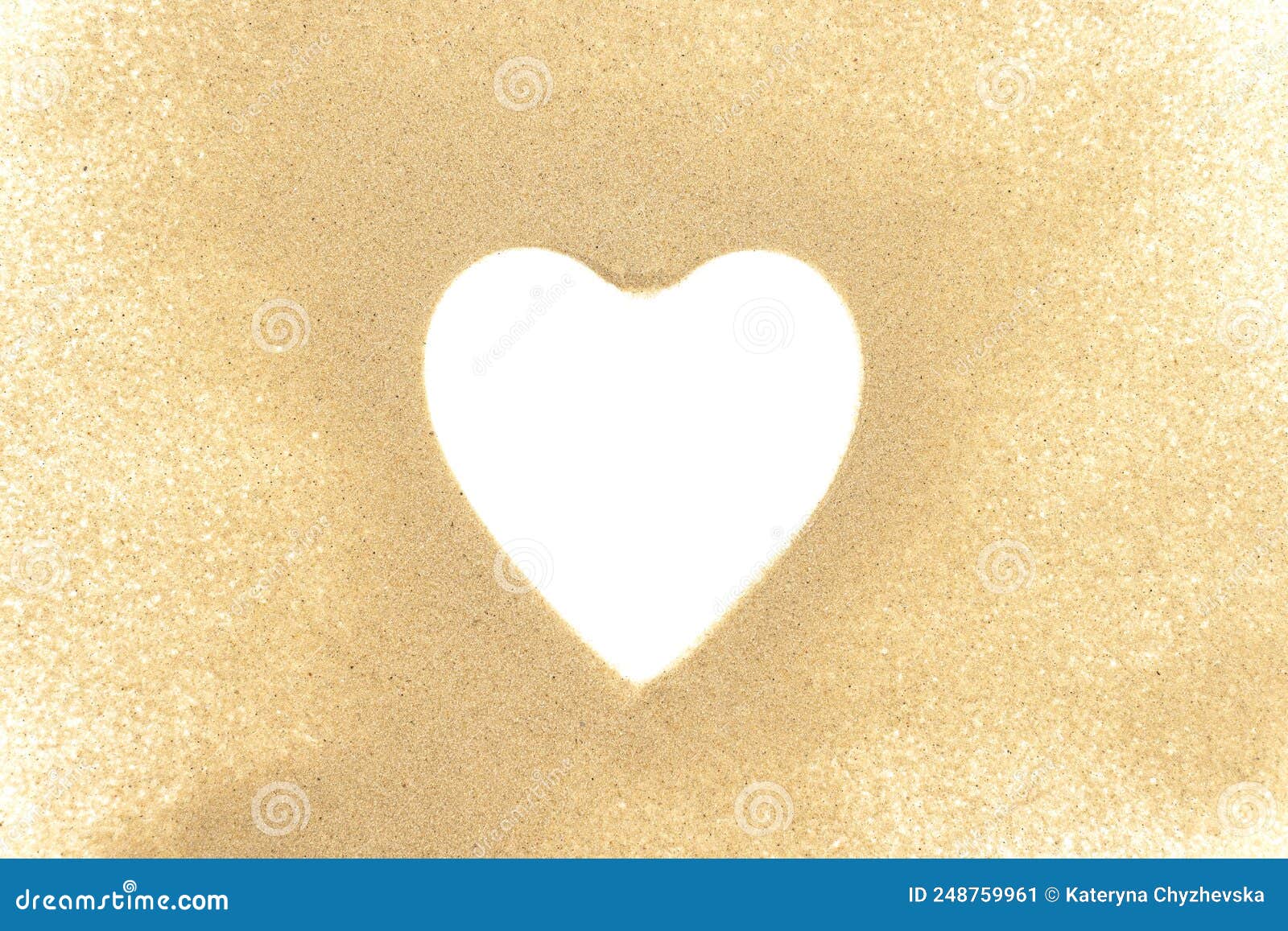 Thin Layer of Sand with a Heart Shaped Frame Stock Image - Image of ...