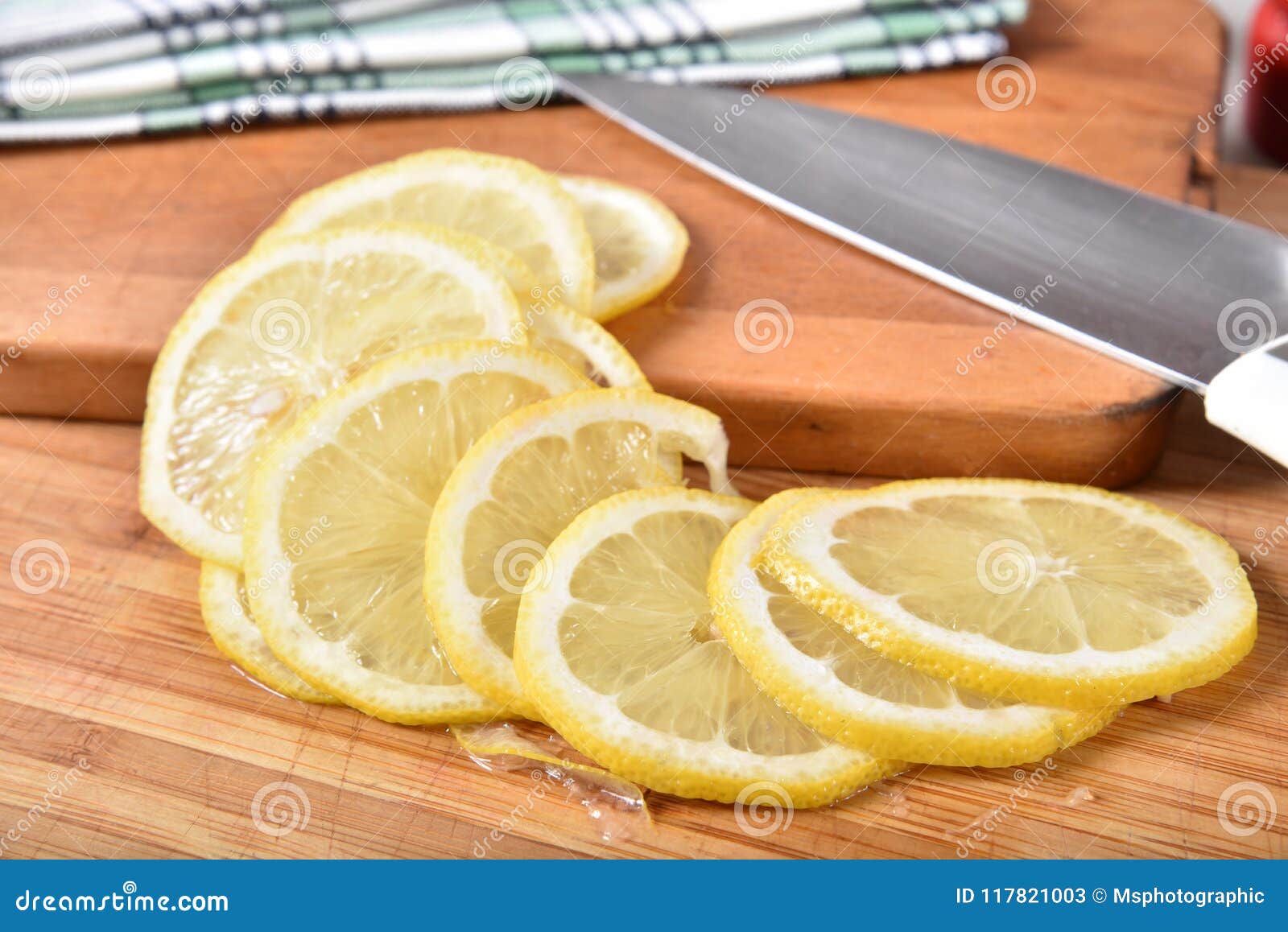 Thin sliced lemon stock image. Image of kitchen, juicy - 117821003