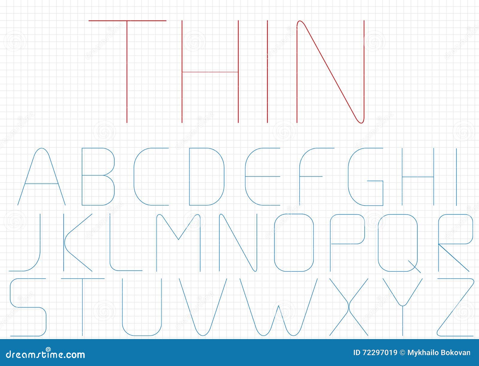 Thin letter set stock vector. Illustration of lettering - 72297019