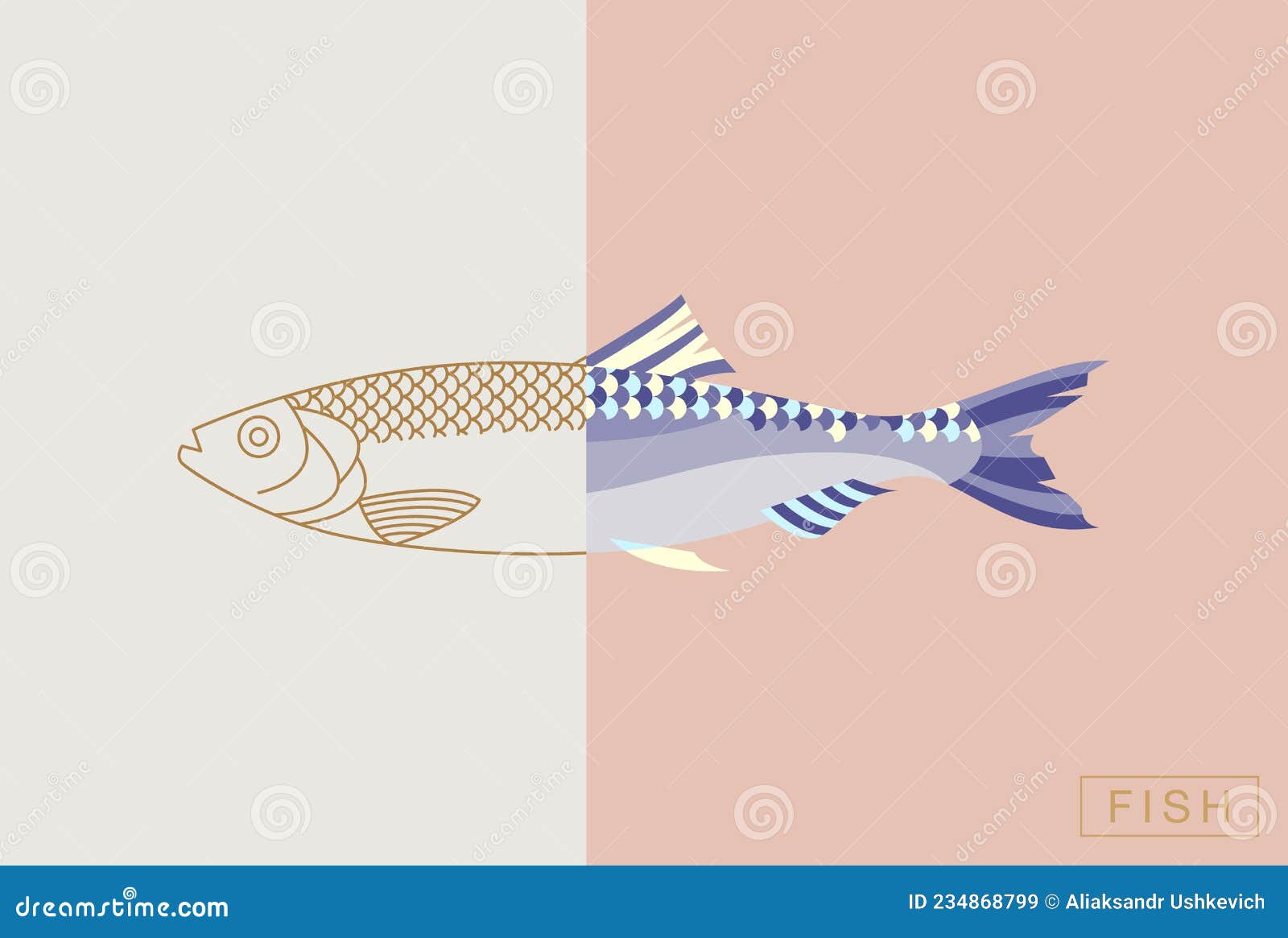 Abstract fish illustration stock vector. Illustration of decorative ...