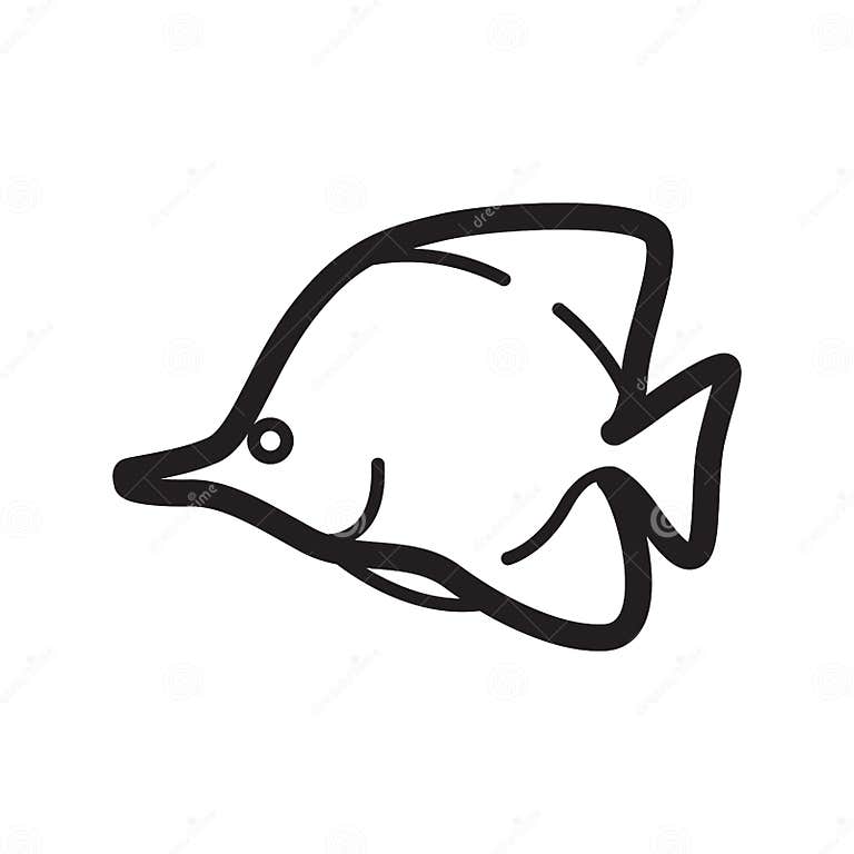 Thin line angelfish stock vector. Illustration of line - 261291474