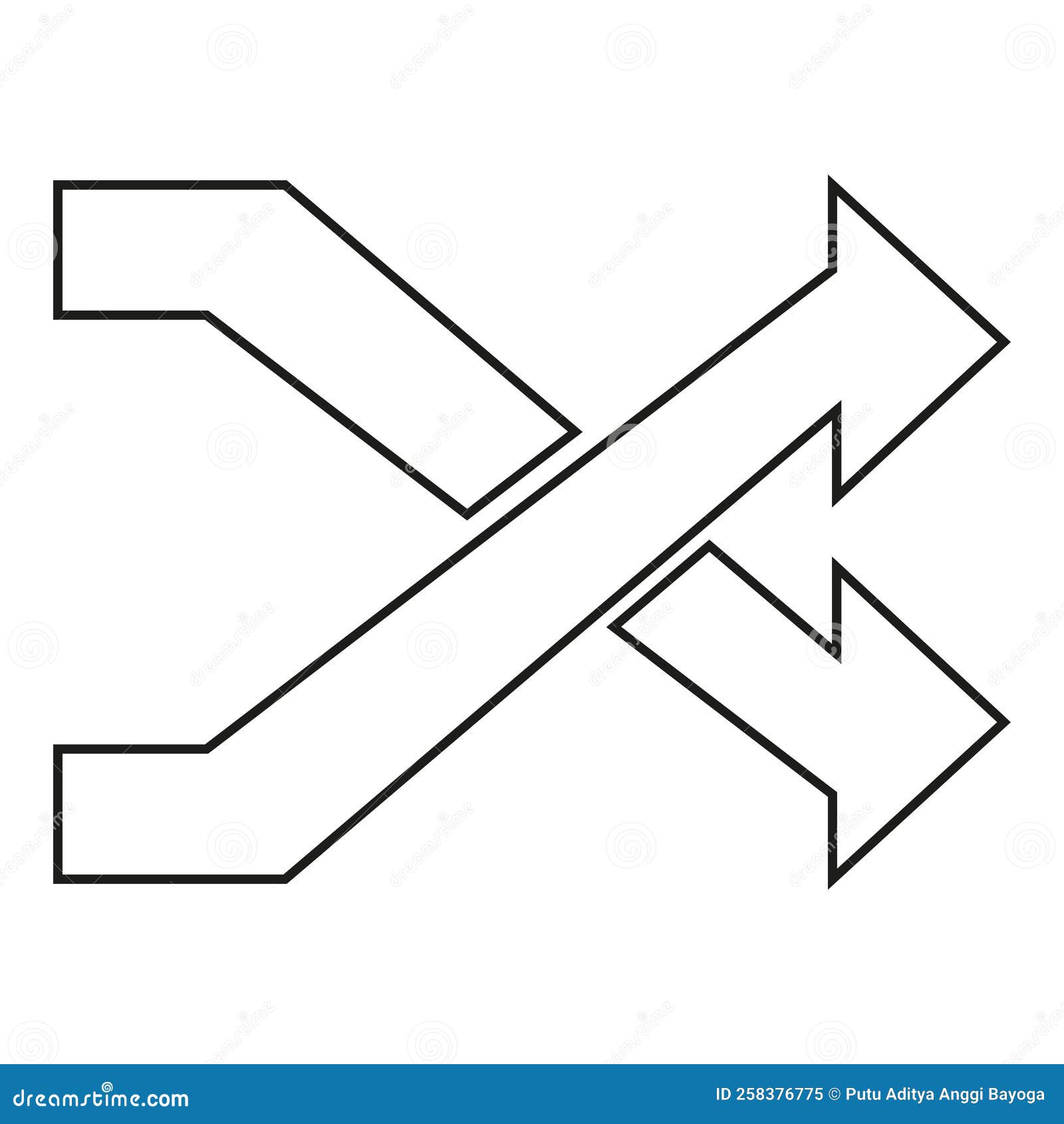 Thin line arrow stock vector. Illustration of flat, vector - 258376775