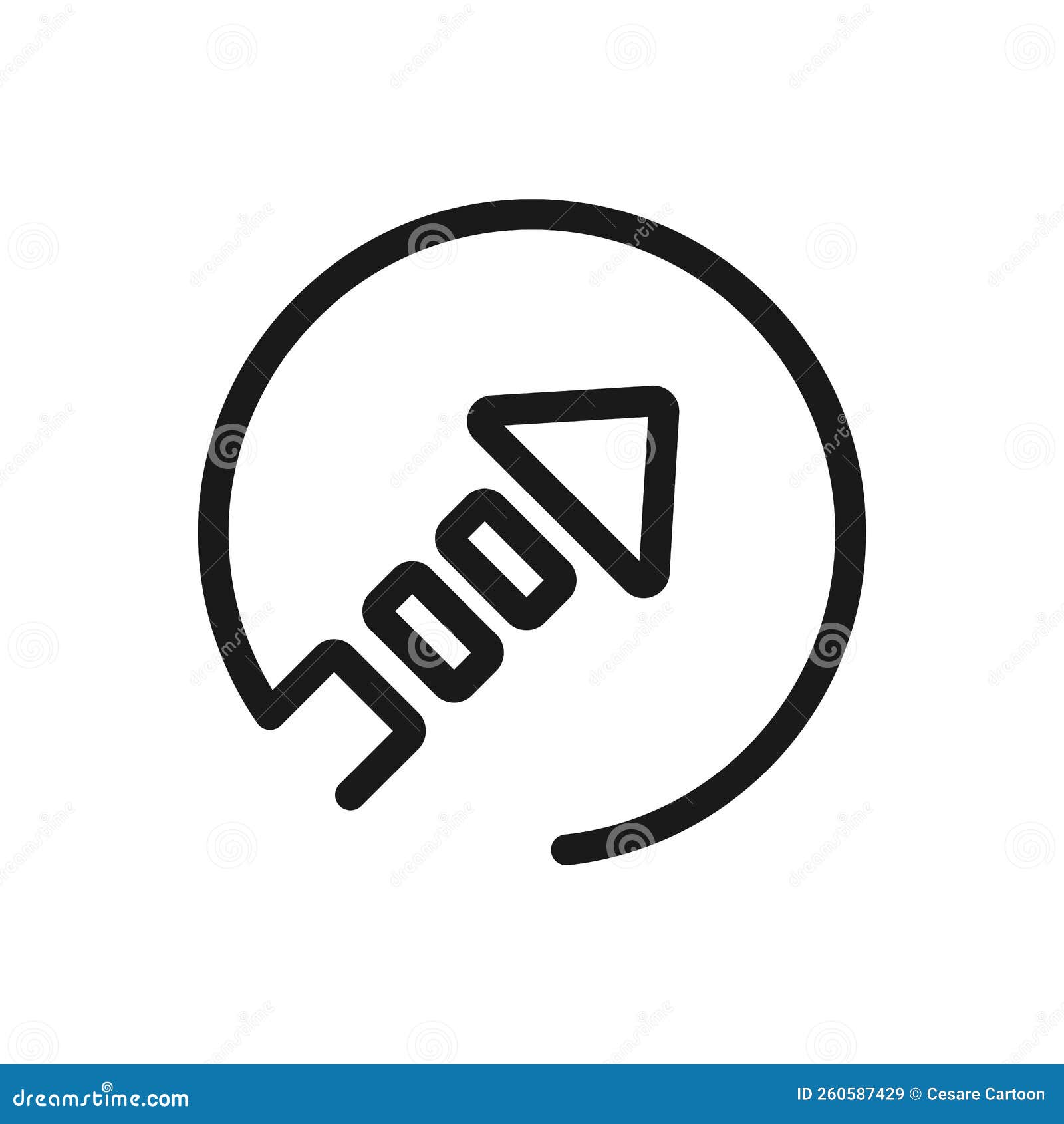 Thin line arrow symbol stock vector. Illustration of vector - 260587429