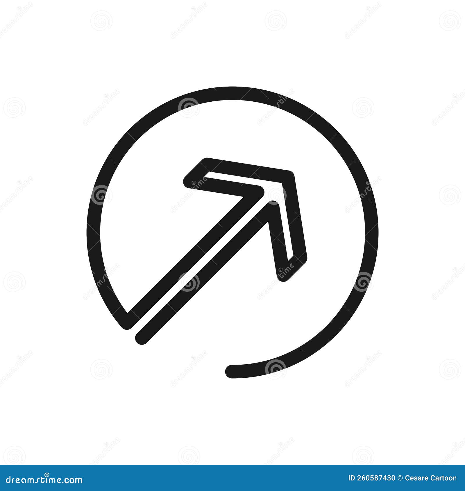 Thin line arrow symbol stock vector. Illustration of icon - 260587430