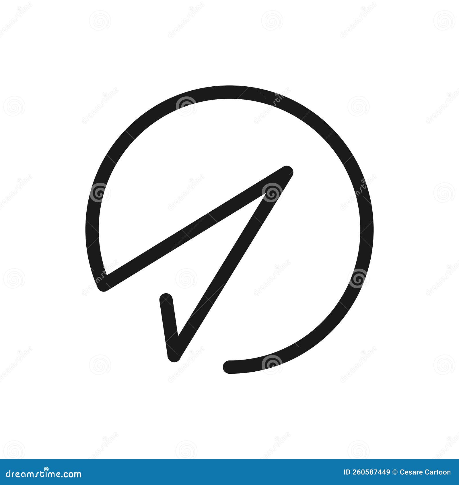 Thin line arrow symbol stock vector. Illustration of pointer - 260587449