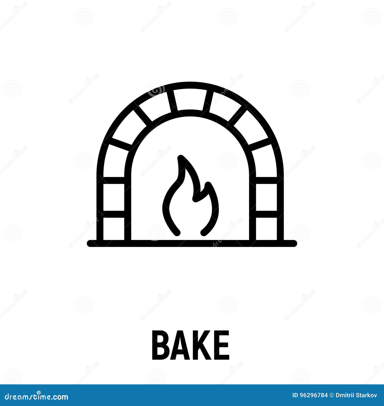 Thin line bake icon. stock vector. Illustration of decor - 96296784