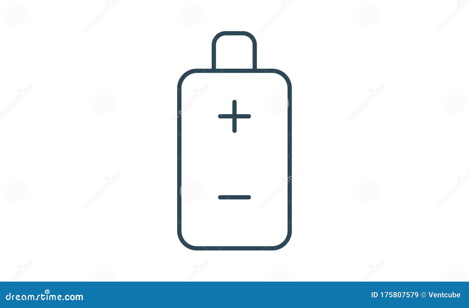 Thin Line Battery Icon on White Background Vector Image Stock Vector ...
