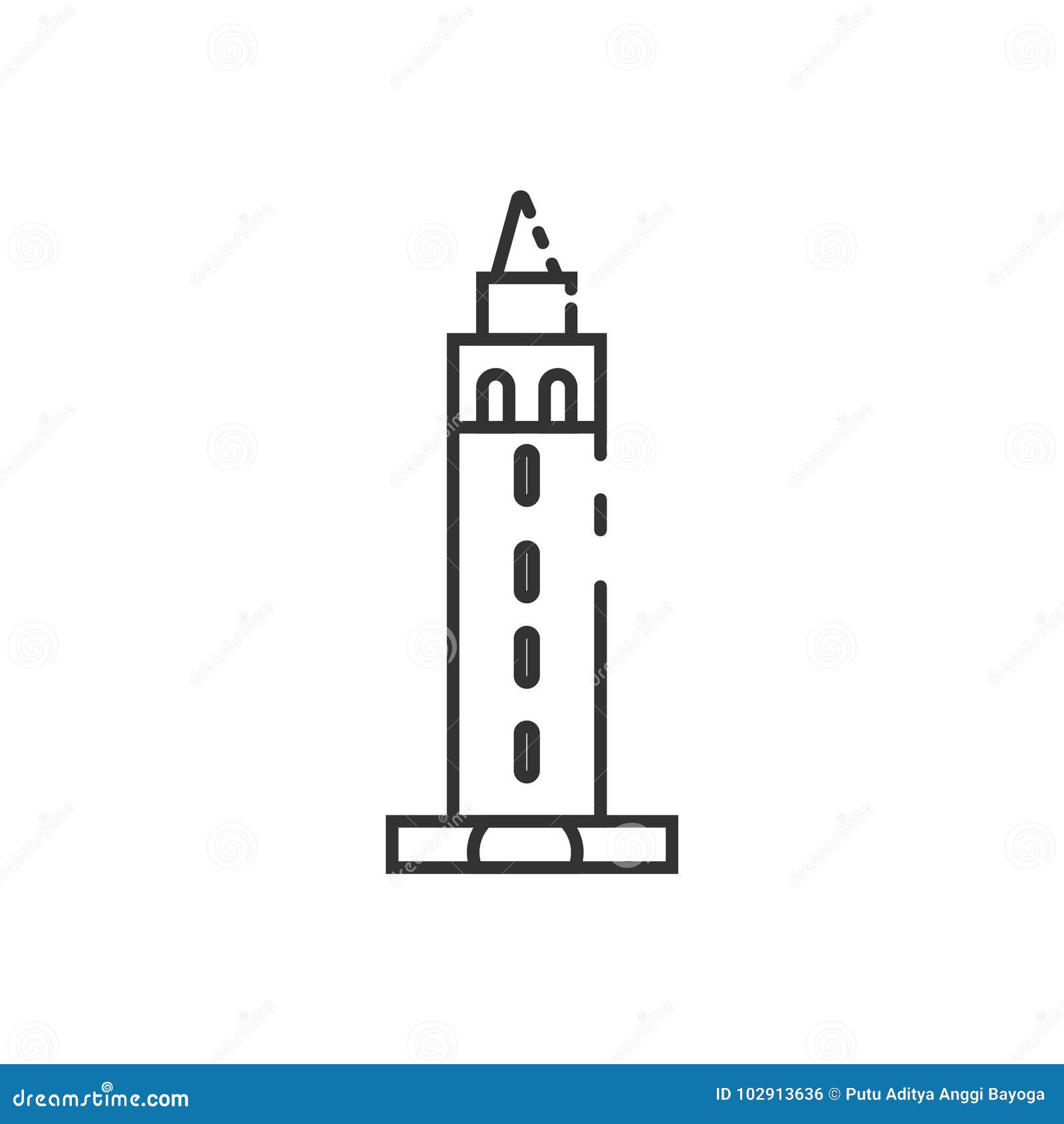 Thin Line Berkeley Tower Icon Stock Vector - Illustration of cartoon ...
