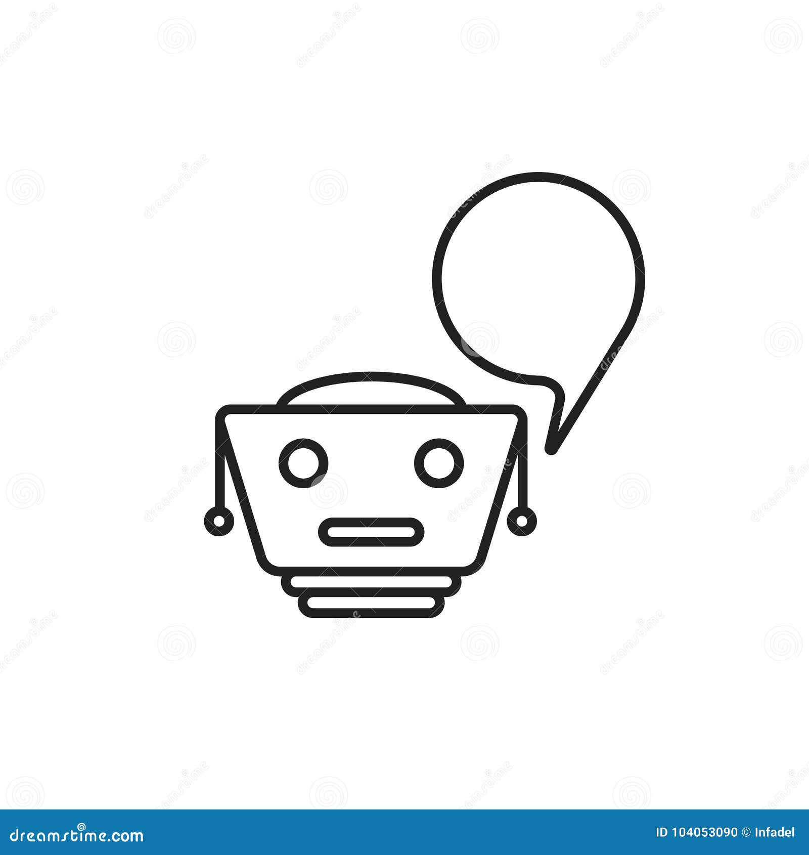 Thin Line Black Chatbot Logo Stock Vector - Illustration of dialogue ...
