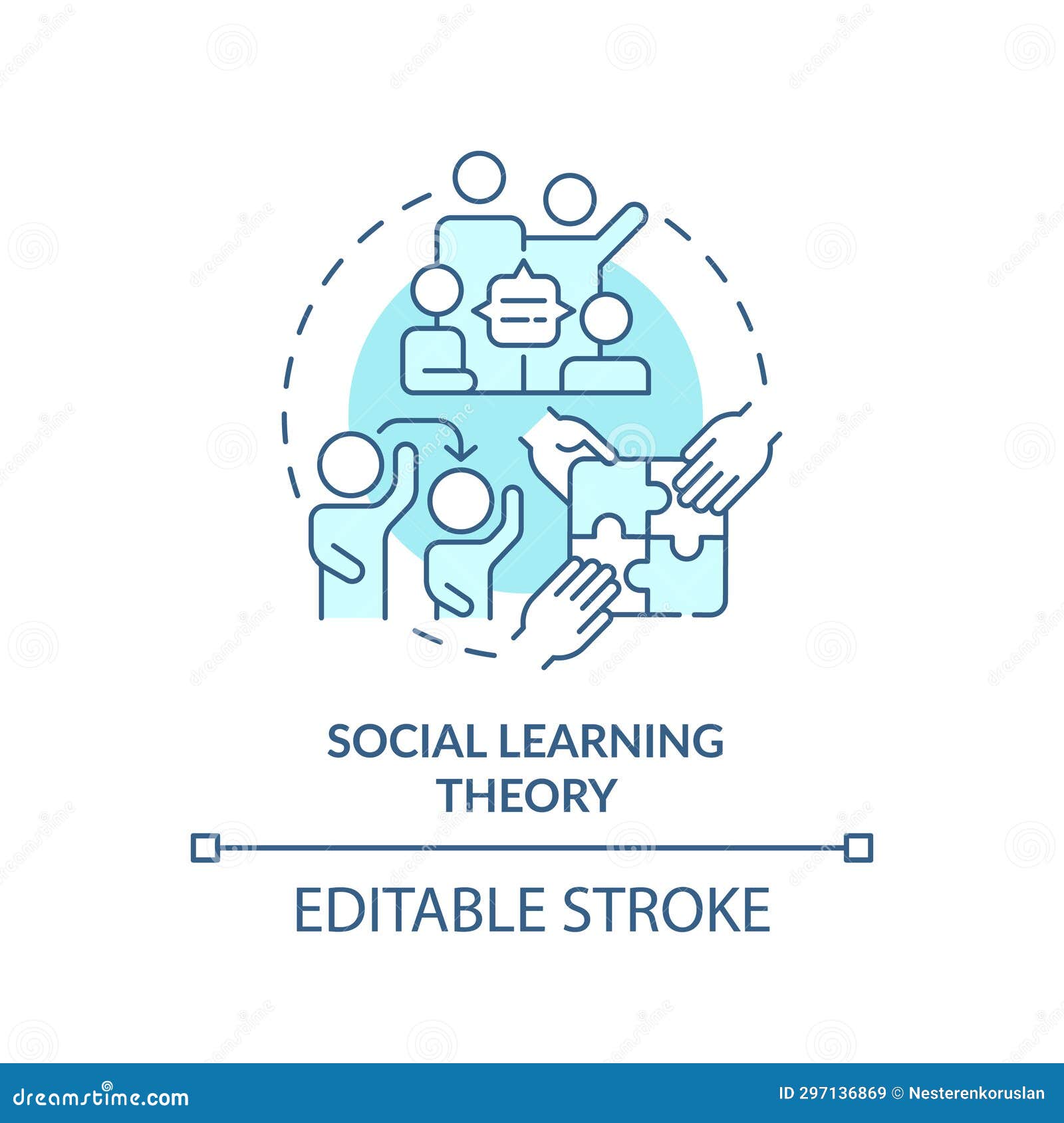 Thin Line Blue Icon Social Learning Theory Concept Stock Vector ... Thin Line Blue Icon Social Learning Theory Concept Stock Vector ...