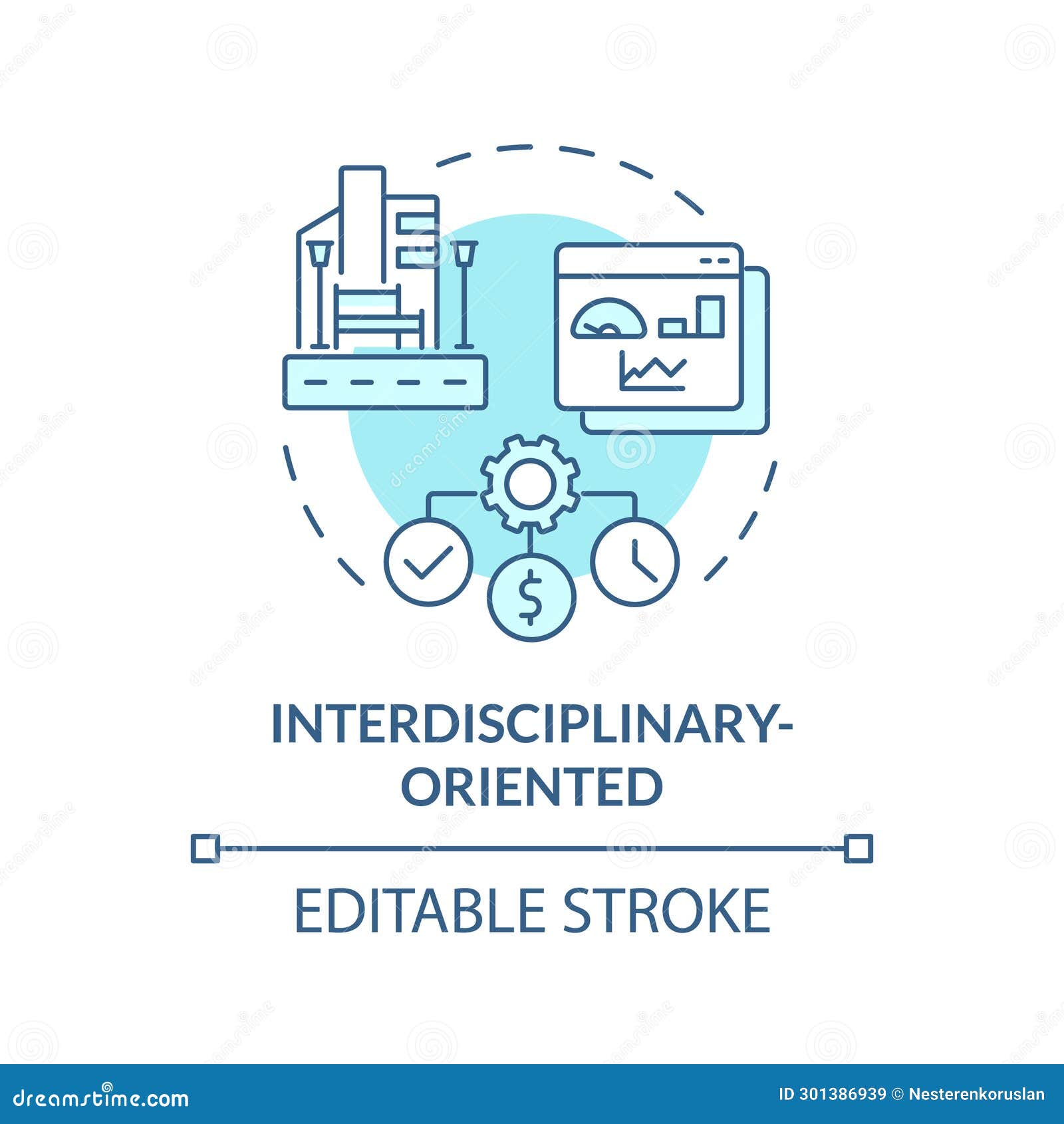 Thin Line Blue Interdisciplinary Oriented Icon Concept Stock ... Thin Line Blue Interdisciplinary Oriented Icon Concept Stock ...