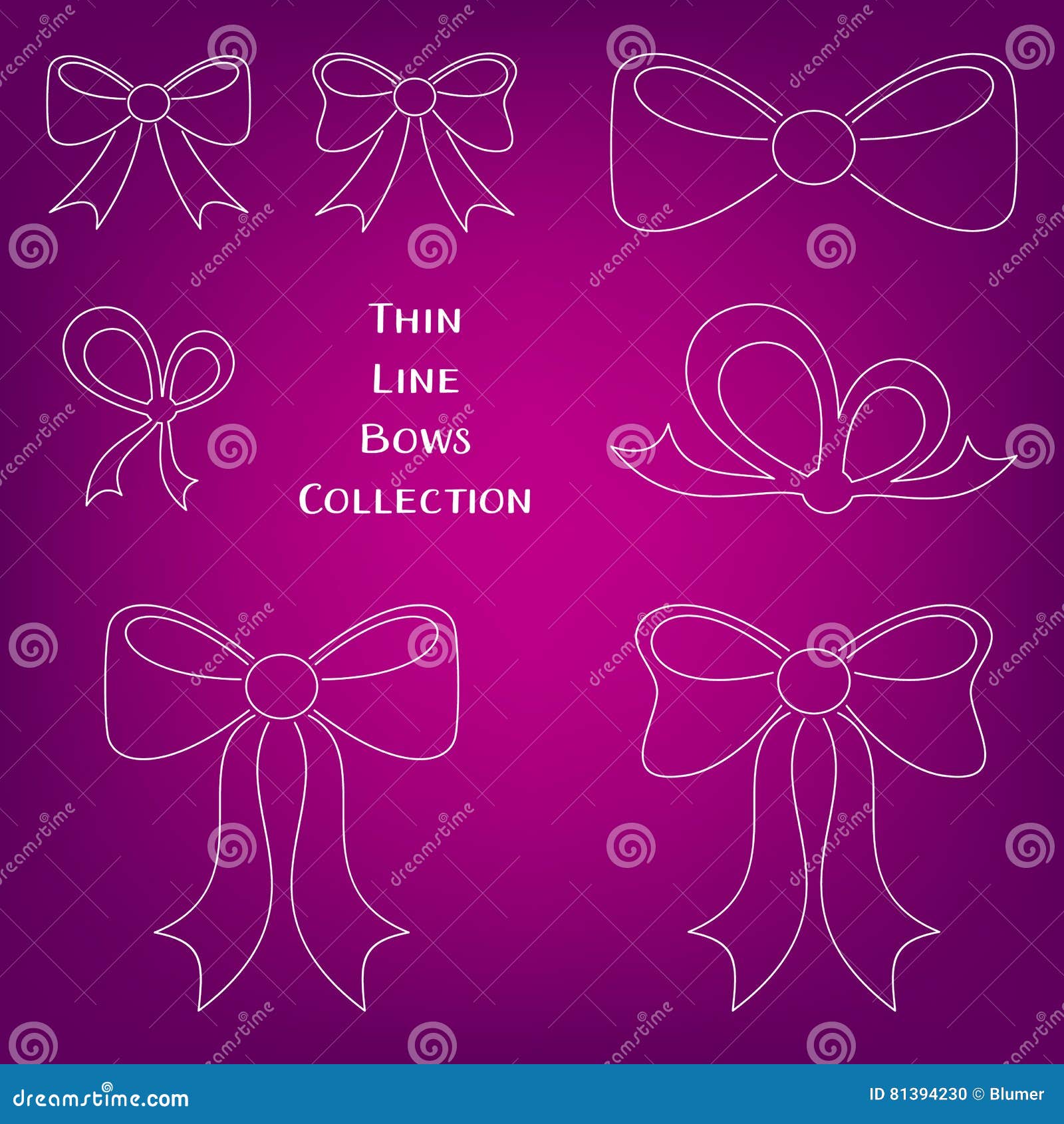 Thin line bows collection stock vector. Illustration of minimalist ...