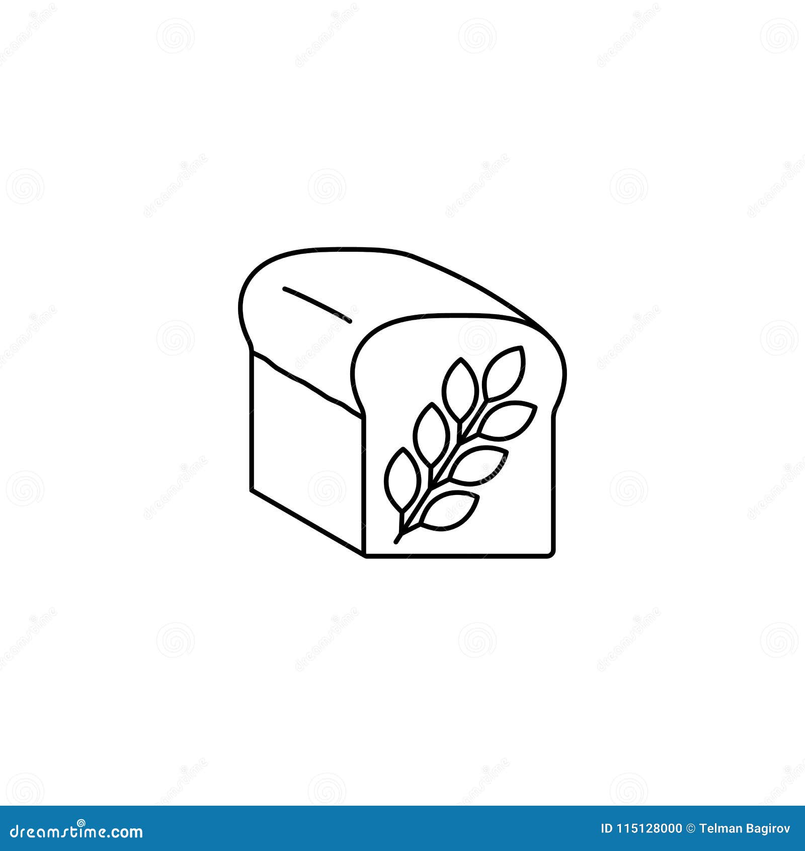 Line Bread Icons On White Background - Vector | CartoonDealer.com ...
