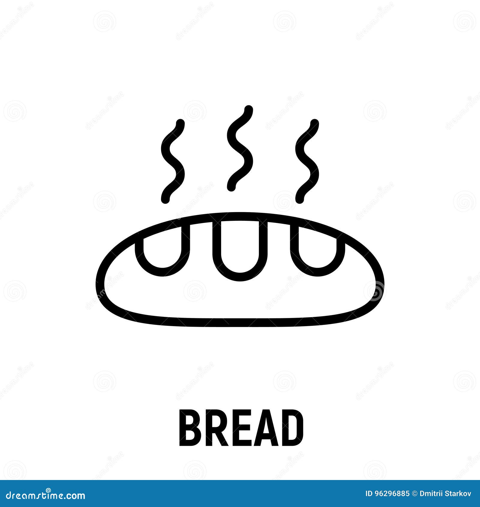 Thin line bread icon stock vector. Illustration of french - 96296885