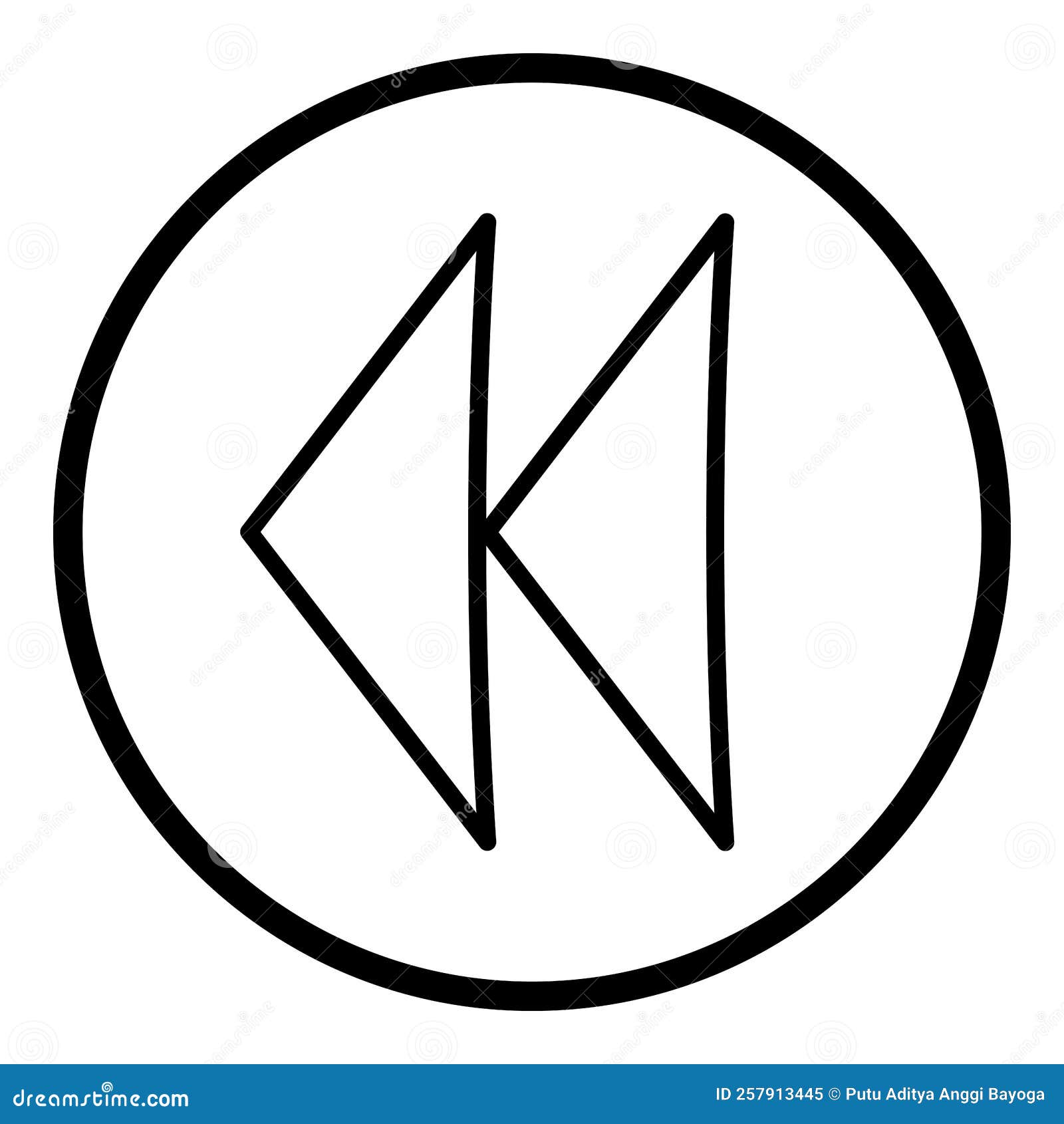 Thin line backward button stock vector. Illustration of flat - 257913445