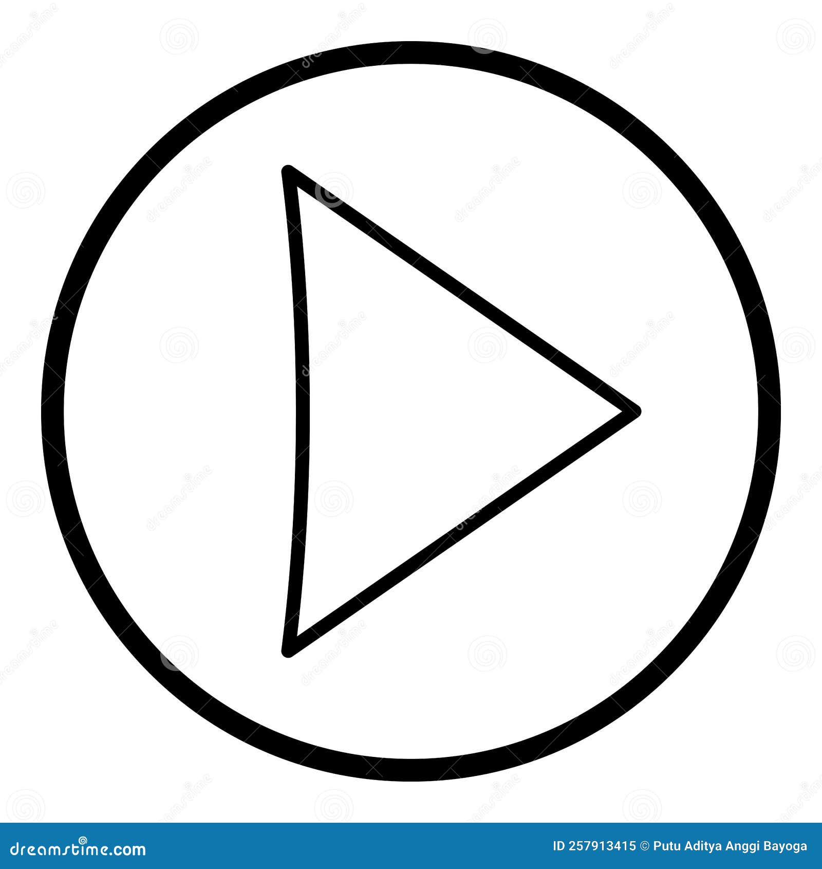 Thin line play button stock vector. Illustration of vector - 257913415