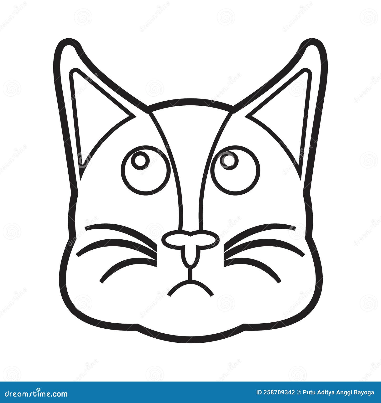 Thin Line Cat Emoticon Thinking Stock Vector - Illustration of design ... Thin Line Cat Emoticon Thinking Stock Vector - Illustration of design ...