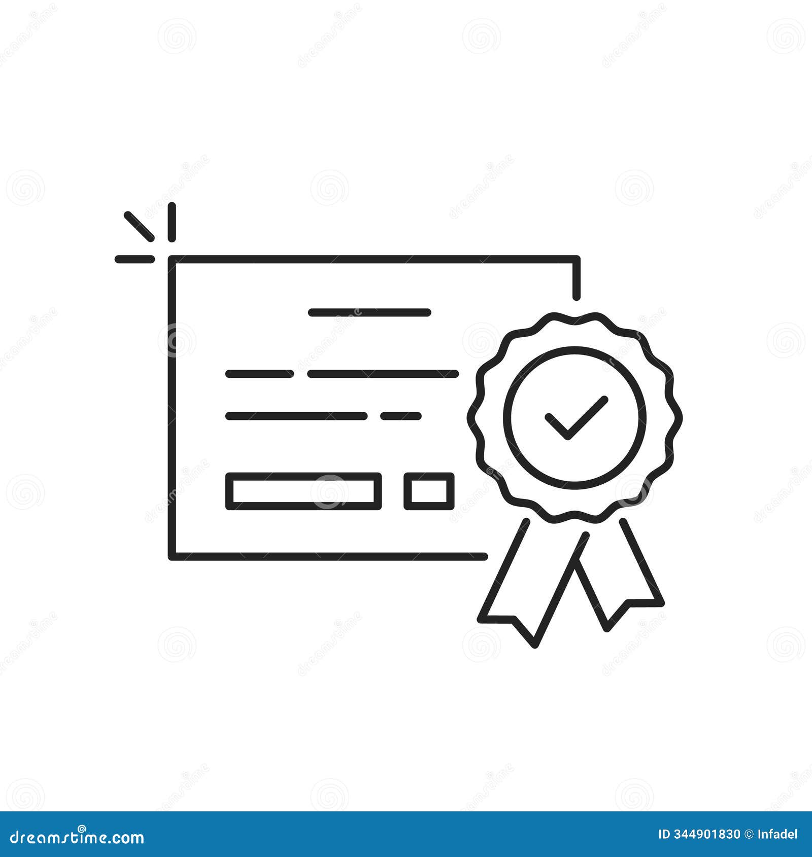 Thin Line Certificate or License Like Qualification Icon Stock ...