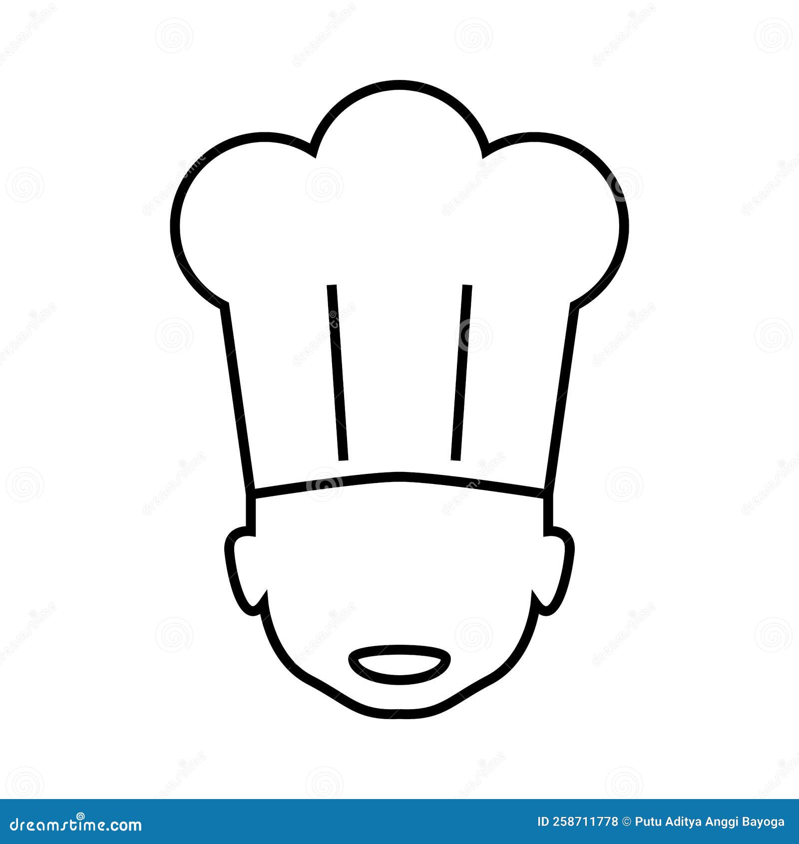 Thin line chef stock vector. Illustration of logo, line - 258711778