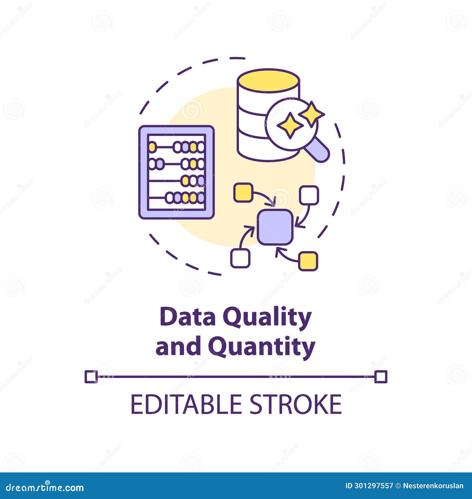 Thin Line Colorful Data Quality and Quantity Icon Concept Stock Vector ...