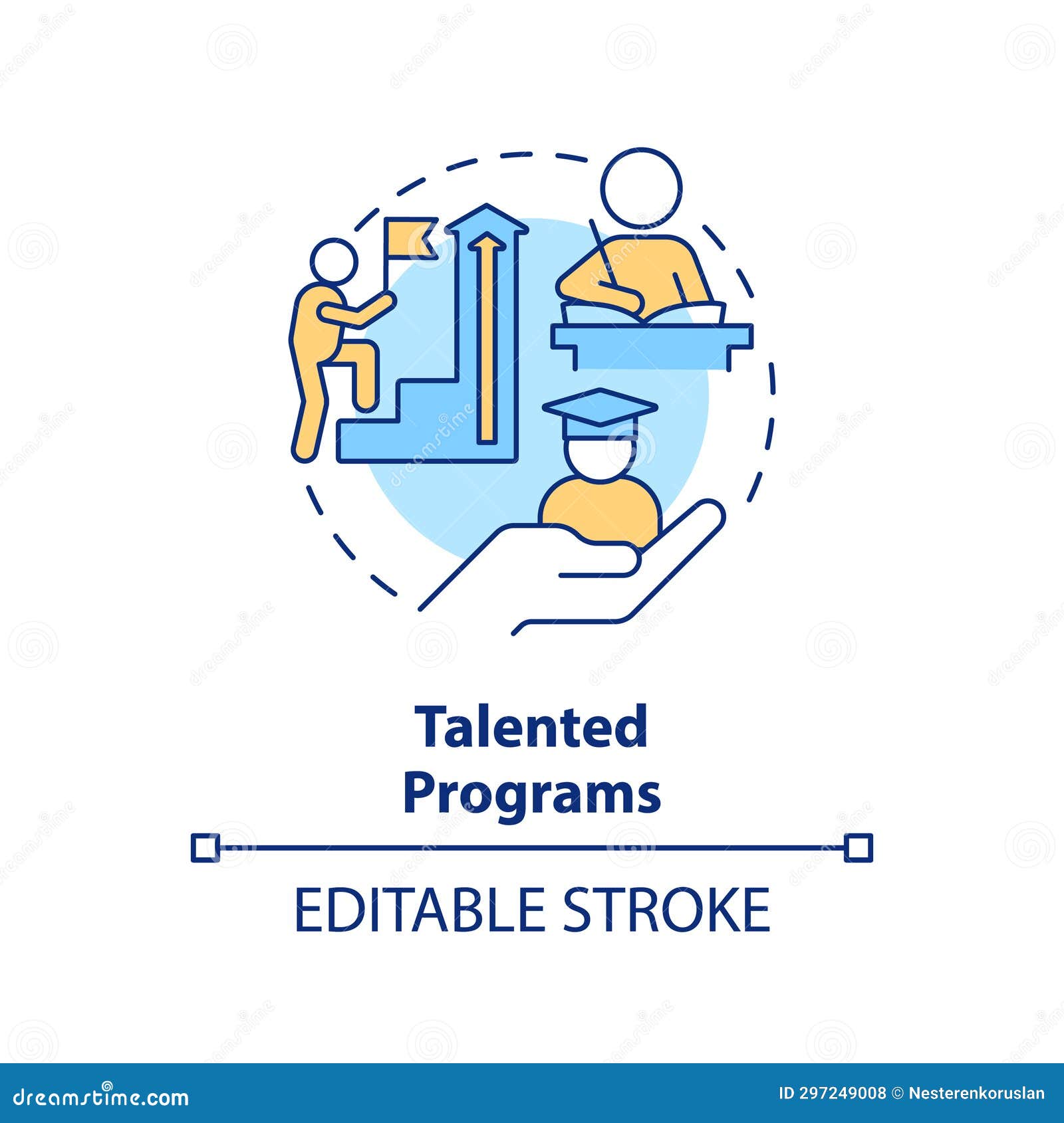 Thin Line Colorful Icon Talented Programs Concept Stock Vector ...