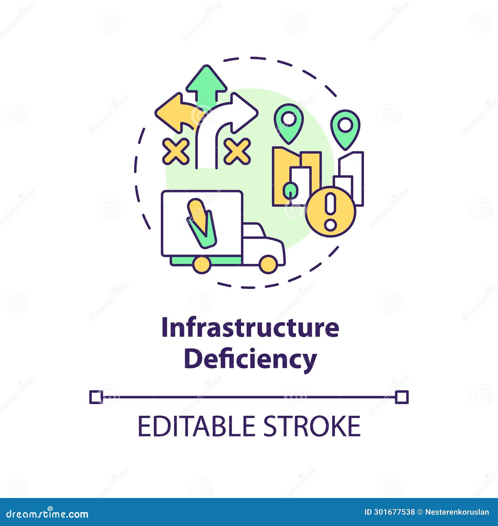Thin Line Colorful Infrastructure Deficiency Icon Concept Stock Vector ... Thin Line Colorful Infrastructure Deficiency Icon Concept Stock Vector ...