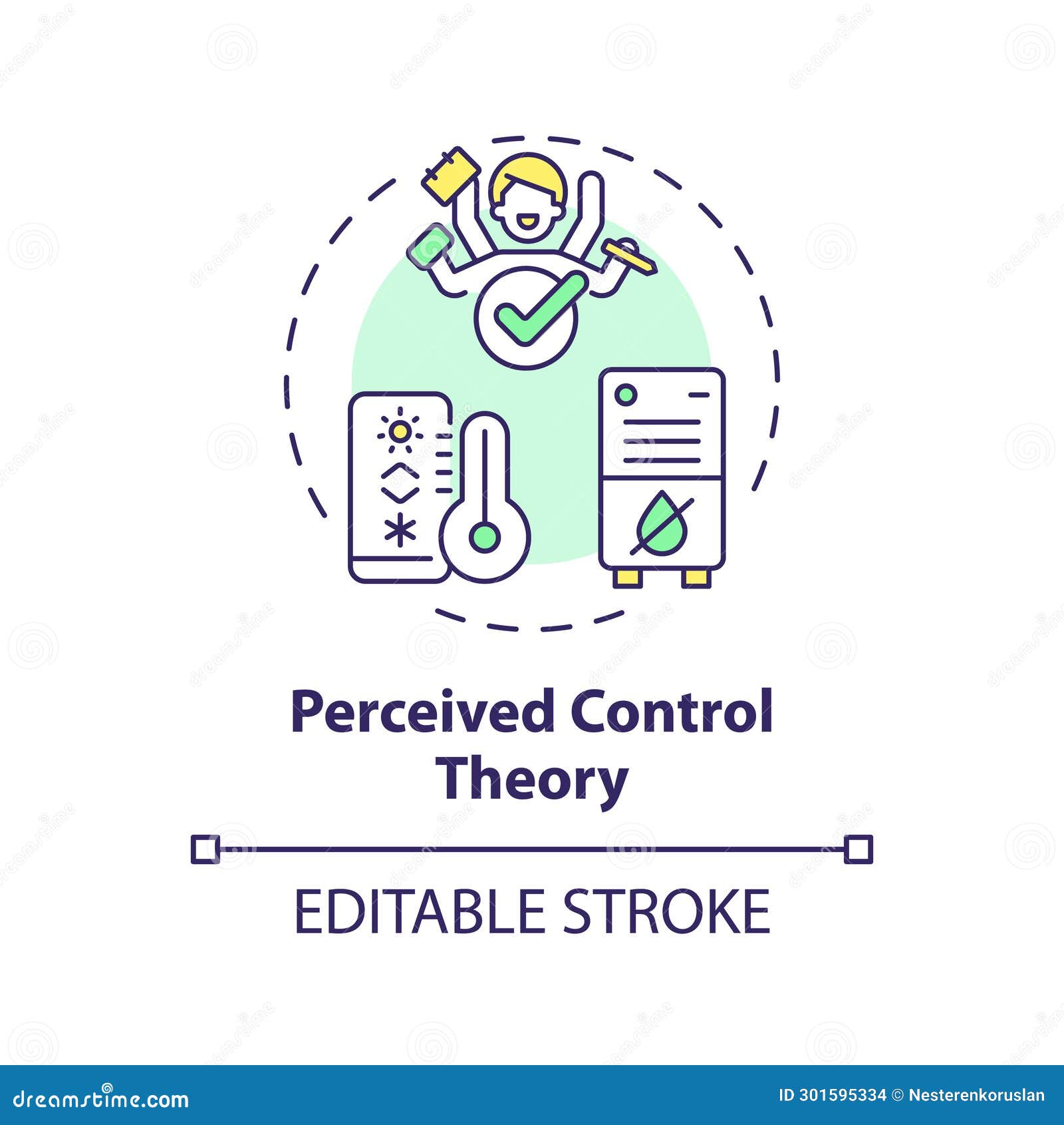 Thin Line Colorful Perceived Control Theory Icon Concept Stock Vector ...